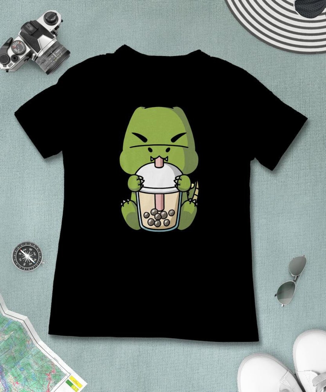 Boba Milk Tea T-rex Dinosaur T-shirt, Funny Boba Milk Tea Shirt, Bubble ...