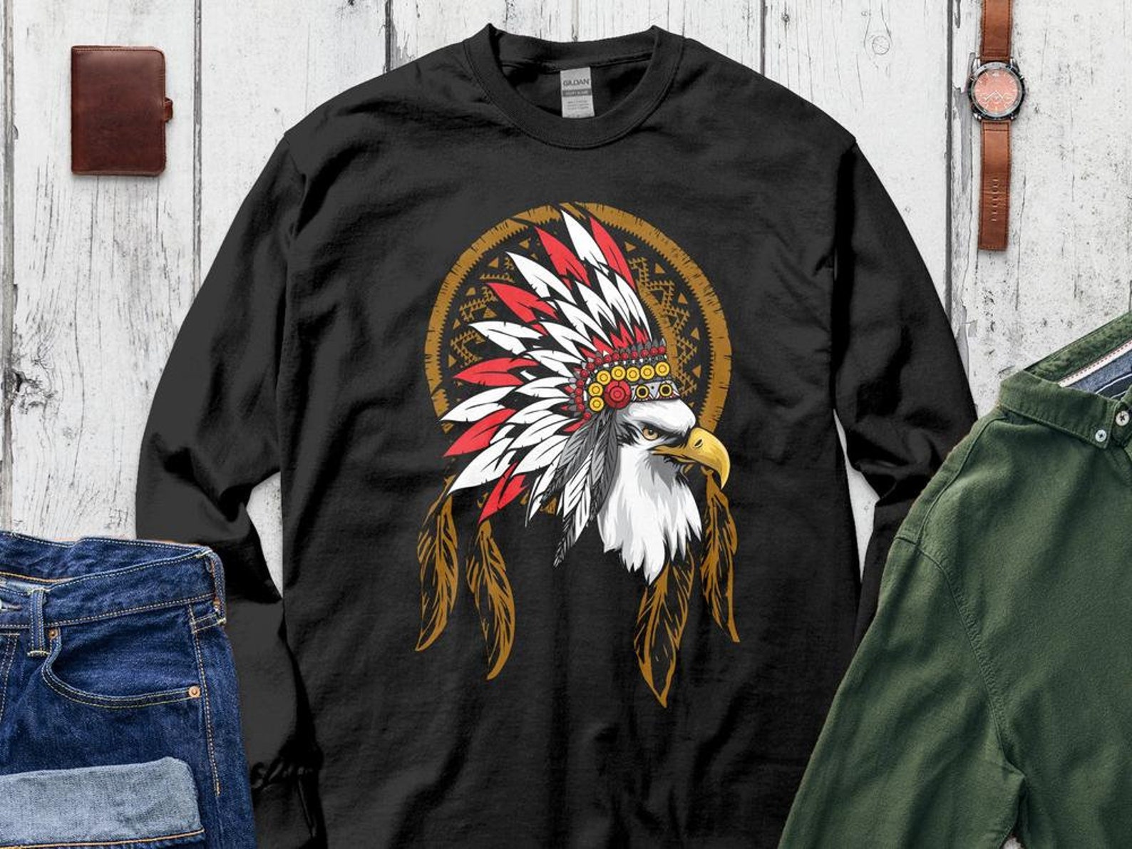 American Bald Eagle Spirit Animal Totem Shirt, Dreamcatcher, Native ...