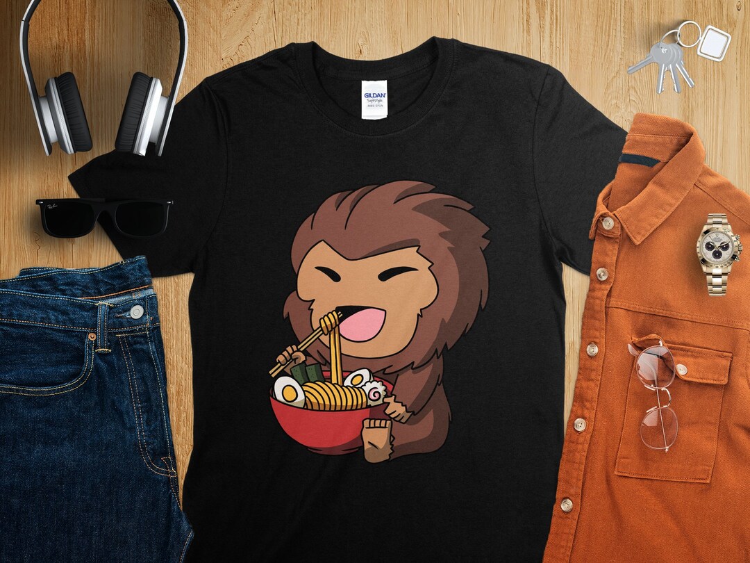 Kawaii Anime Bigfoot Sasquatch Asian Noodles Japanese Ramen Shirt ...