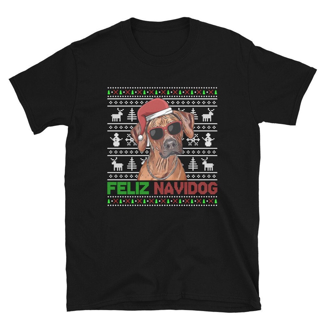 Rhodesian Ridgeback Dog Funny Feliz Navidog Christmas Ugly Sweater ...
