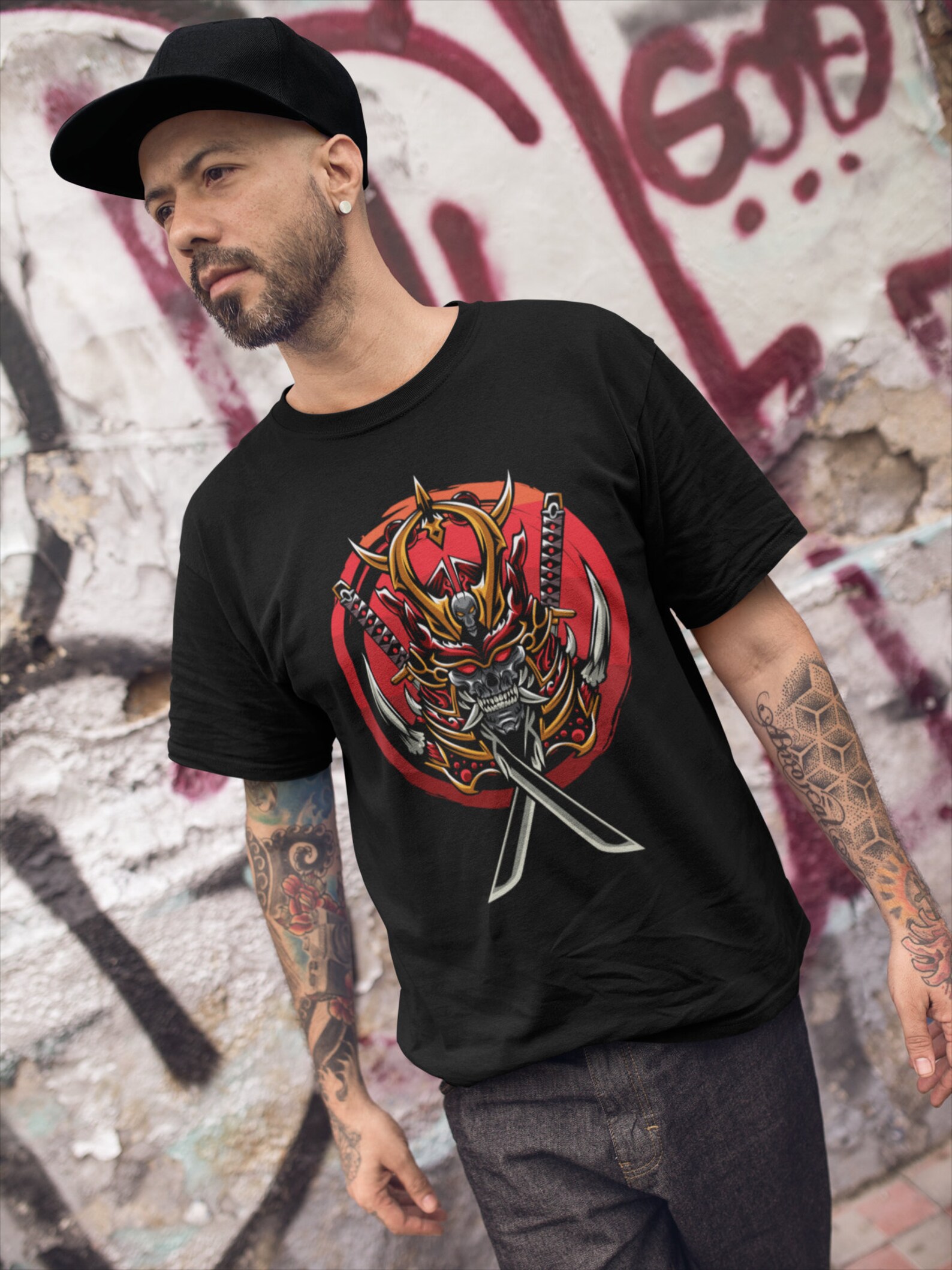 Camisa japonesa samurai oni demoníaca espada japonesa samurai - Etsy España