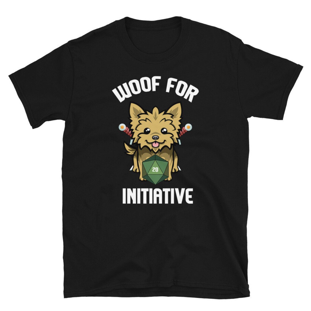 Dungeons and Dogs Yorkie Yorkshire Terrier, Woof for Initiative, D20 ...