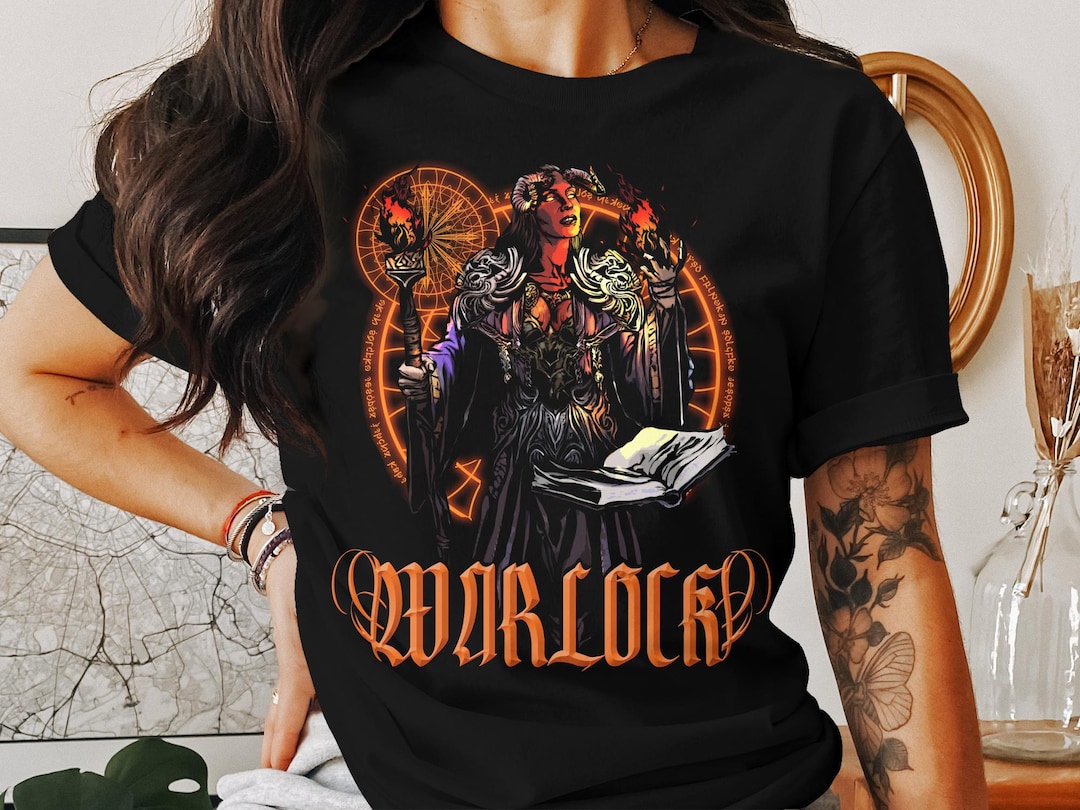 Tiefling Warlock T-shirt, Tabletop RPG Gamer Shirt, Dungeons Inspired Shirt, Roleplaying Game ...