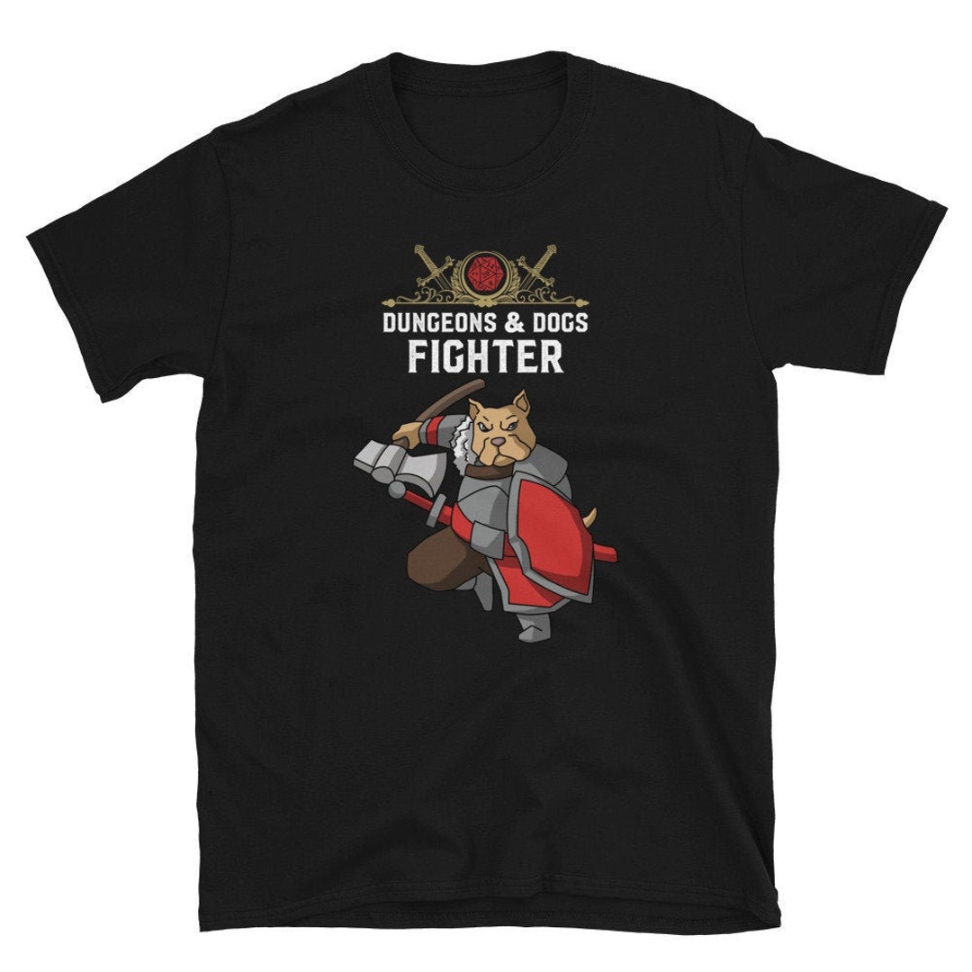 Dungeons and Dogs T-shirt, Pit Bull Dog Fighter, DND Inspired Gift, D&D ...