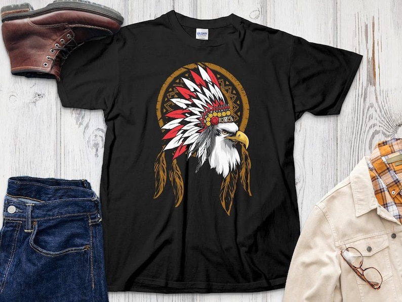 American Bald Eagle Spirit Animal Totem Shirt, Dreamcatcher, Native ...