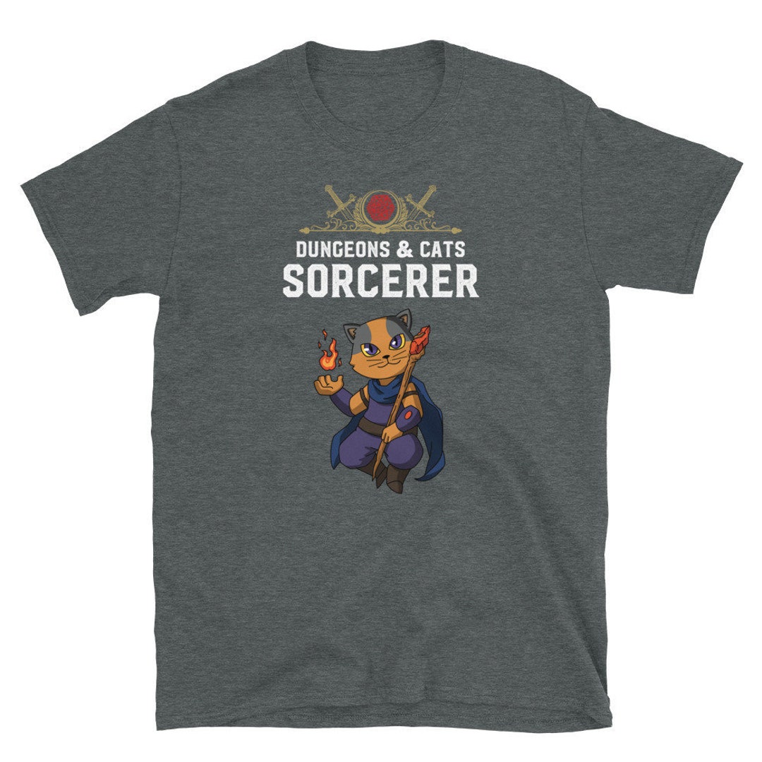 Dungeons and Cats Shirt, Sorcerer Shirt, Dnd Cats, RPG D20 Fantasy ...
