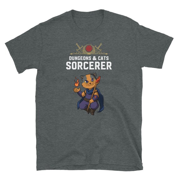 Dungeons and Cats Shirt Sorcerer Shirt Dnd Cats RPG D20 | Etsy