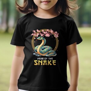 Chinese New Year Snake T-shirt Lunar New Year Zodiac Snake Tee Cherry ...