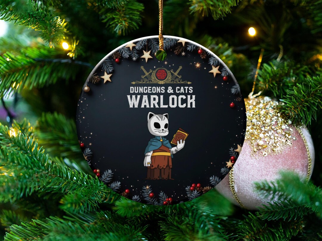Dungeons and Cats Ornament, Warlock Cat, Tabletop RPG, Fantasy ...