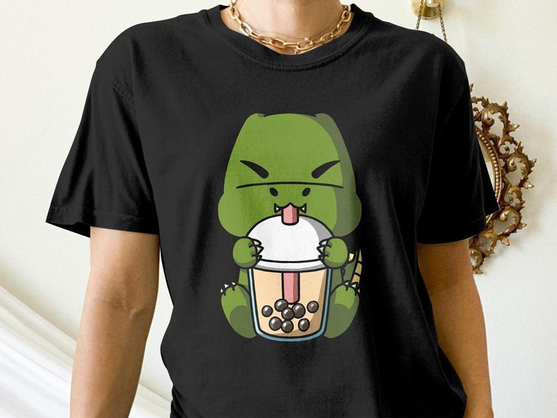 Boba Milk Tea T-rex Dinosaur T-shirt Funny Boba Milk Tea - Etsy