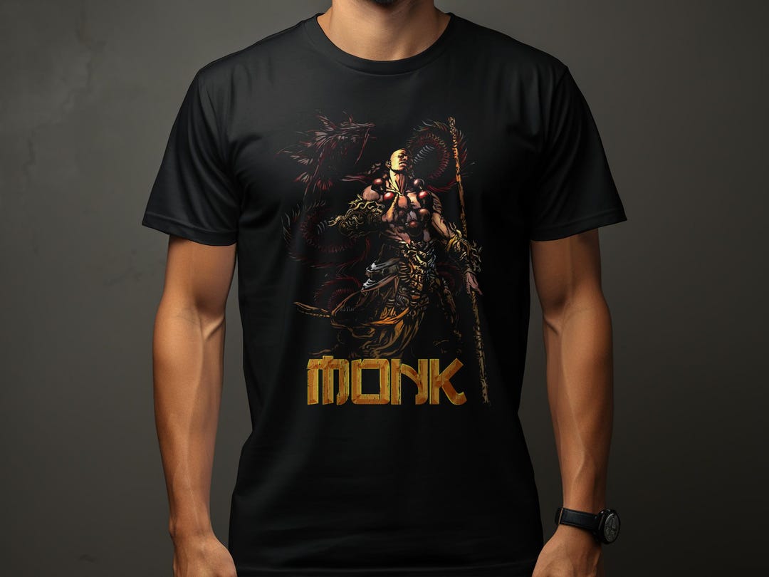 RPG Gamer Monk T-shirt, Tabletop Gaming Tee, Roleplaying Game Shirt ...