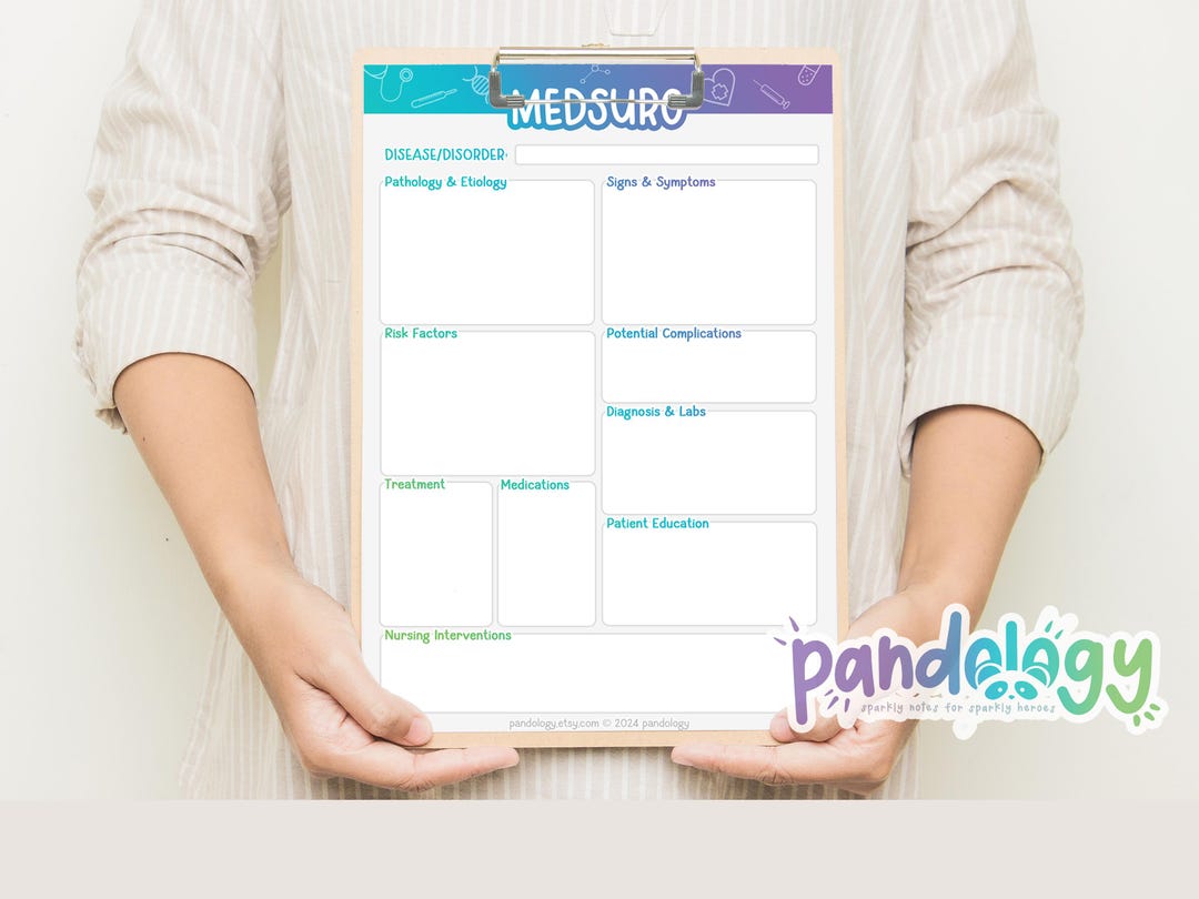 Med-surg Nursing Study Template | Printable Disease Pathology ...