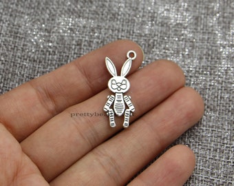 30pcs Rabbit Charms Hare Charm Antique Silver Tone 14x26mm Cf3971 - Etsy