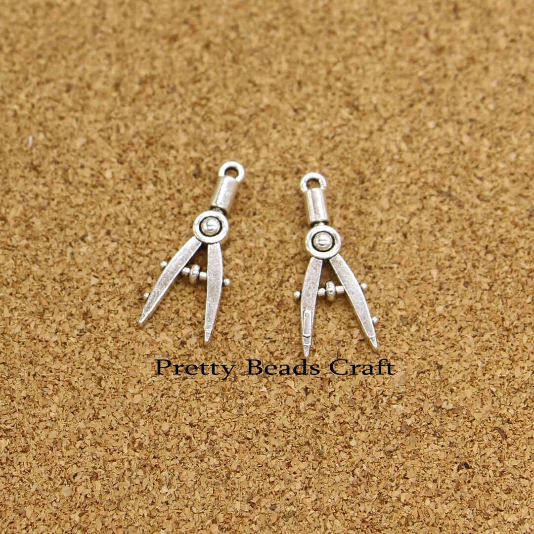 25 Drafting Math Compass Charms Tool Charms Pendants Crafts Antique ...