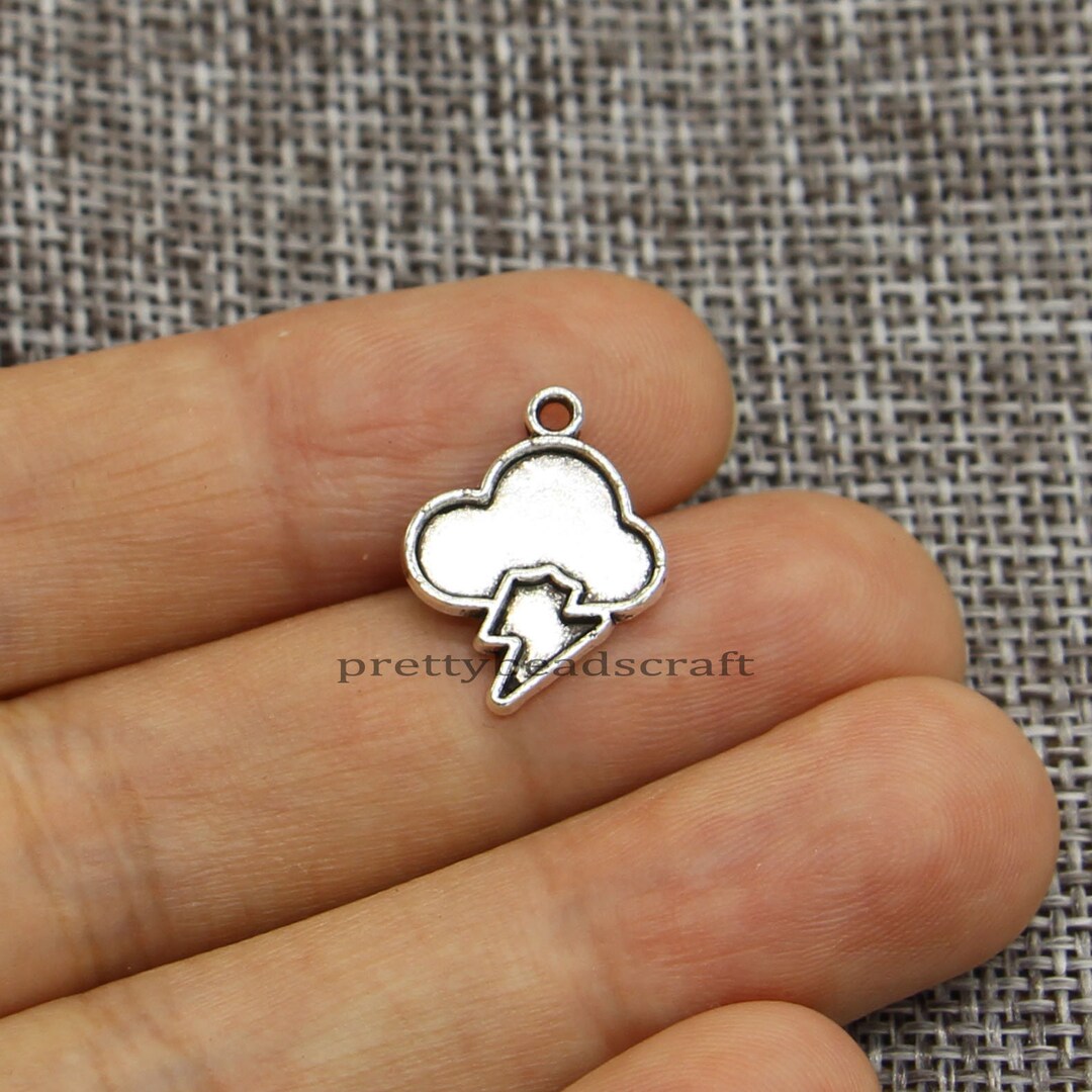 50 Cloud Lightning Charms Rain Cloud Charms Weather Charms Bulk ...