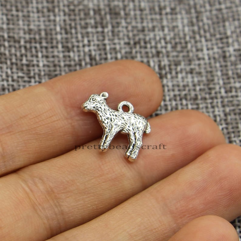 50 Sheep Charms Lamb Animal Zoo Charms Bulk Wholesale Charm Antique ...