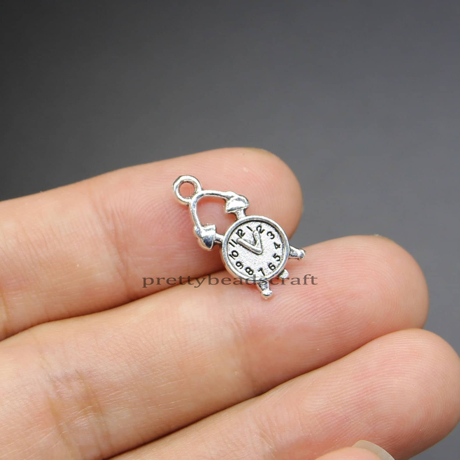 35 Silver Alarm Clock Charms Pendants Timepieces Time Charm Crafts ...