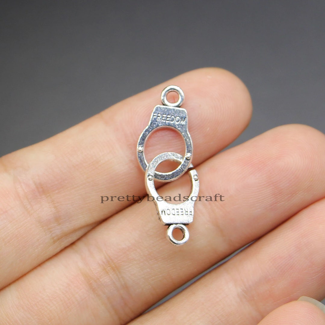 20 Handcuff Charms Police Officer Charms Partners in Crime Charm Double ...