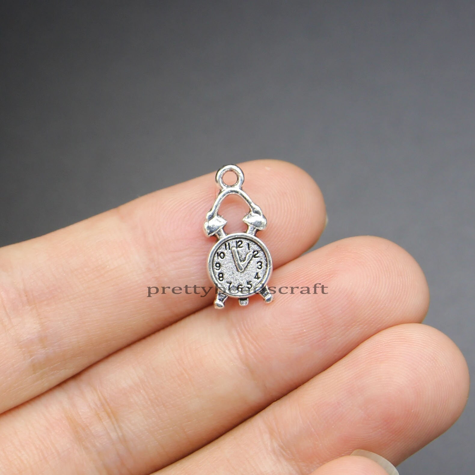 35 Silver Alarm Clock Charms Pendants Timepieces Time Charm Crafts ...
