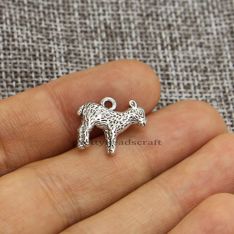 50 Sheep Charms Lamb Animal Zoo Charms Bulk Wholesale Charm Antique ...
