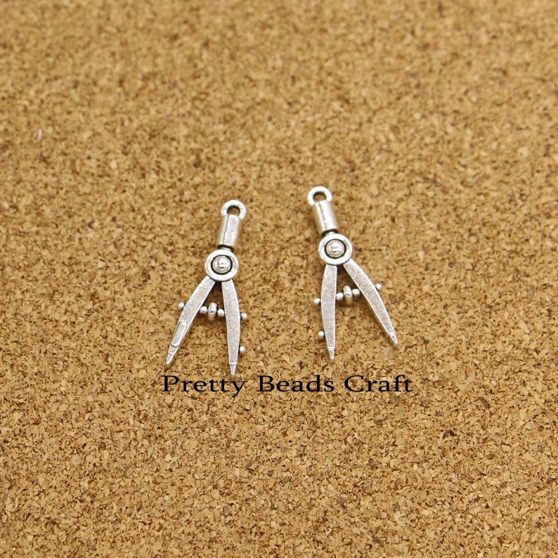 25 Drafting Math Compass Charms Tool Charms Pendants Crafts Antique ...