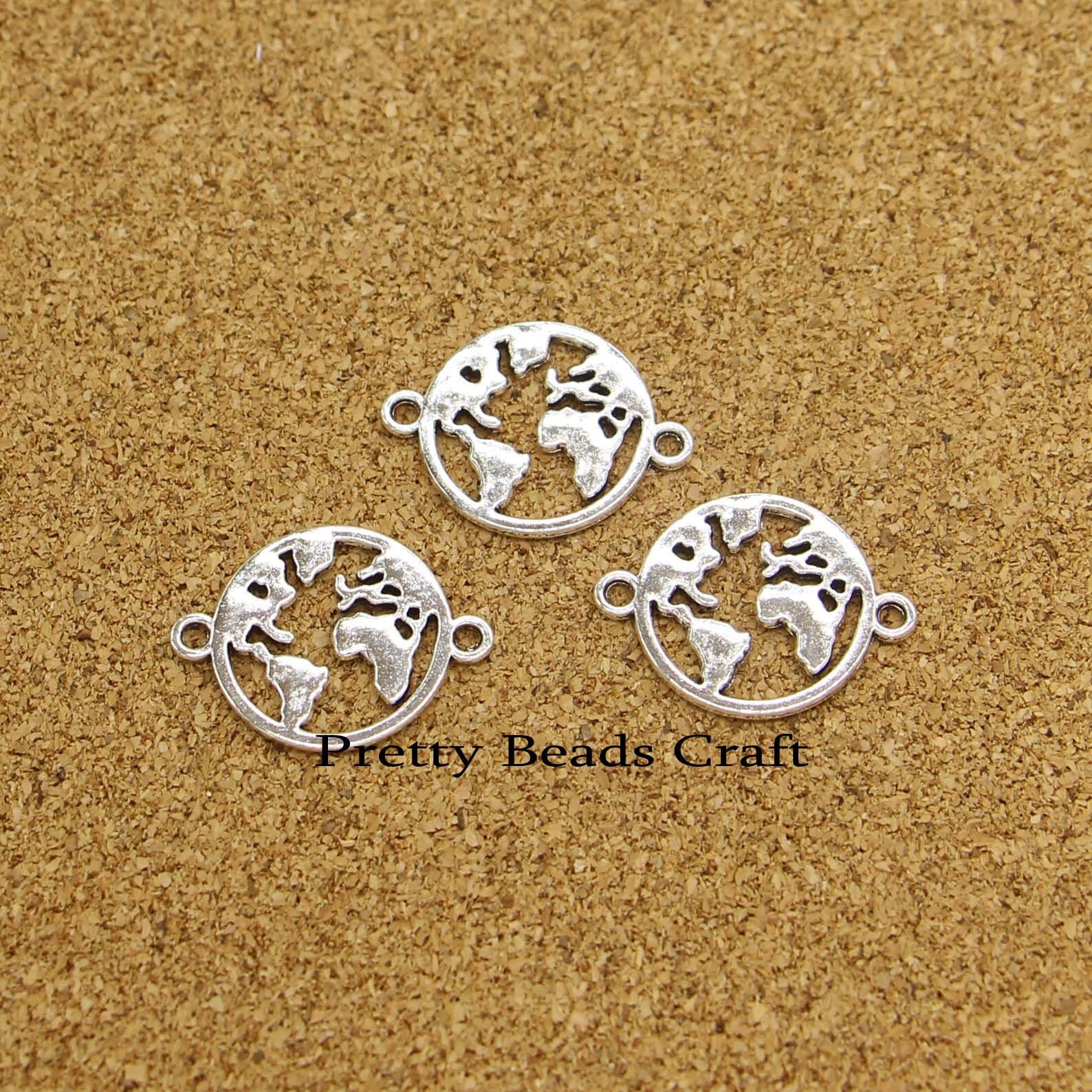 30 World Map Connector Charms Earth Continent Charms Pendants 19x26mm ...