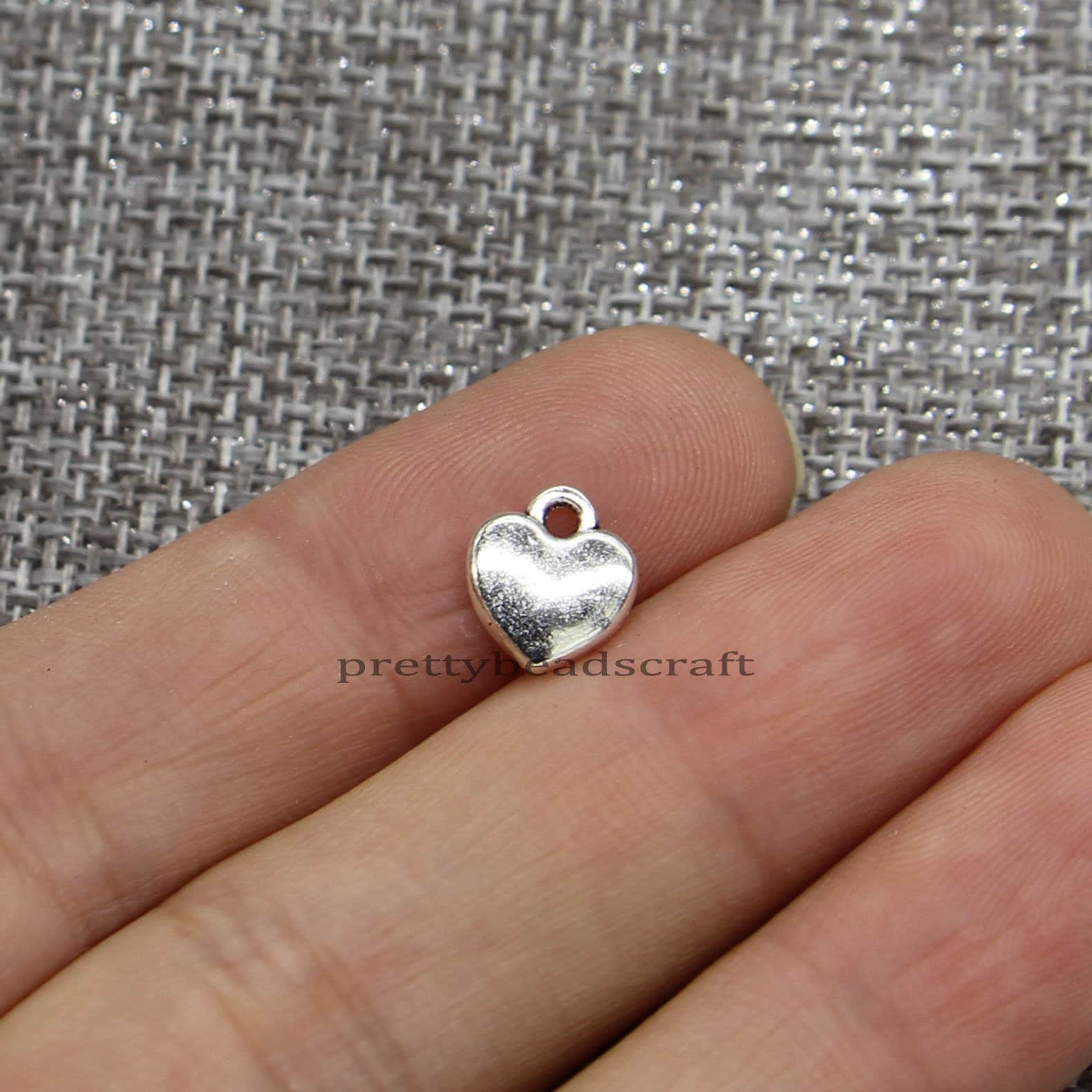 50/100pcs Mini Heart Charms Mini Love Charms Double Sided Bulk ...
