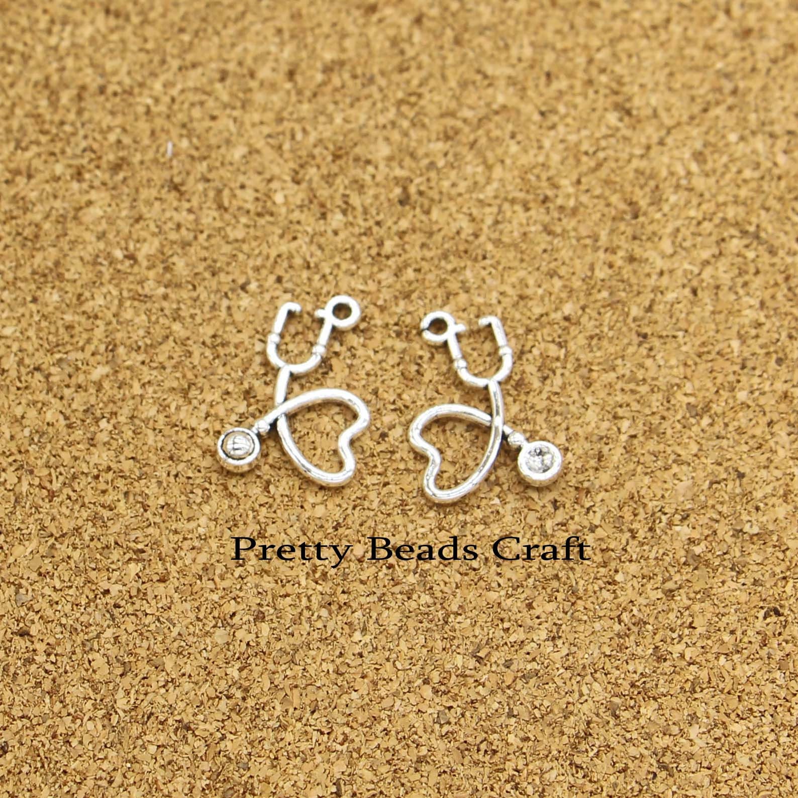 30 Stethoscope Charms Medical Doctor Charm Crafts Supplies Antique ...
