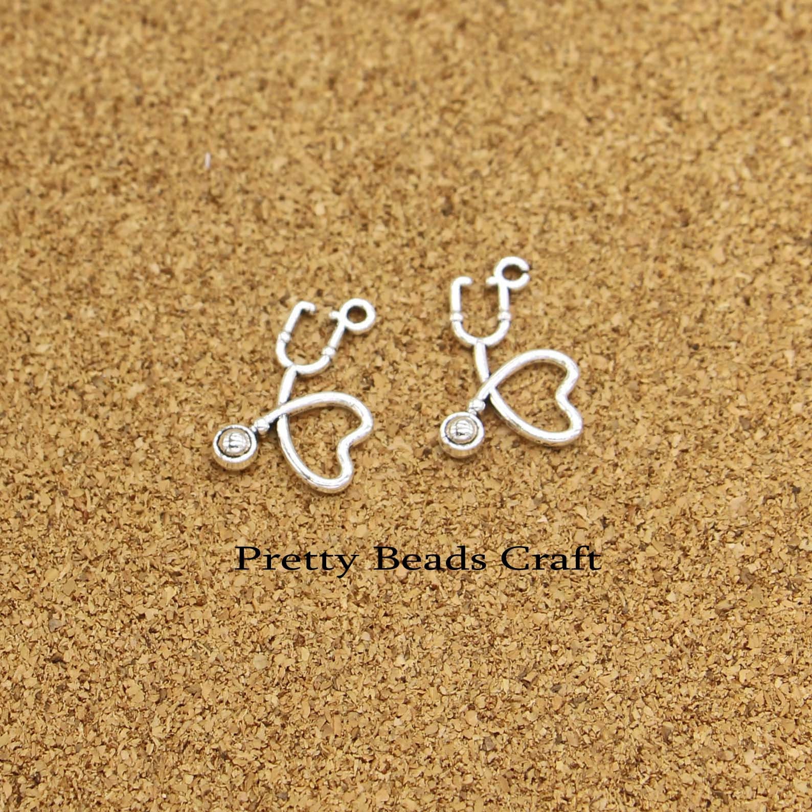 30 Stethoscope Charms Medical Doctor Charm Crafts Supplies Antique ...