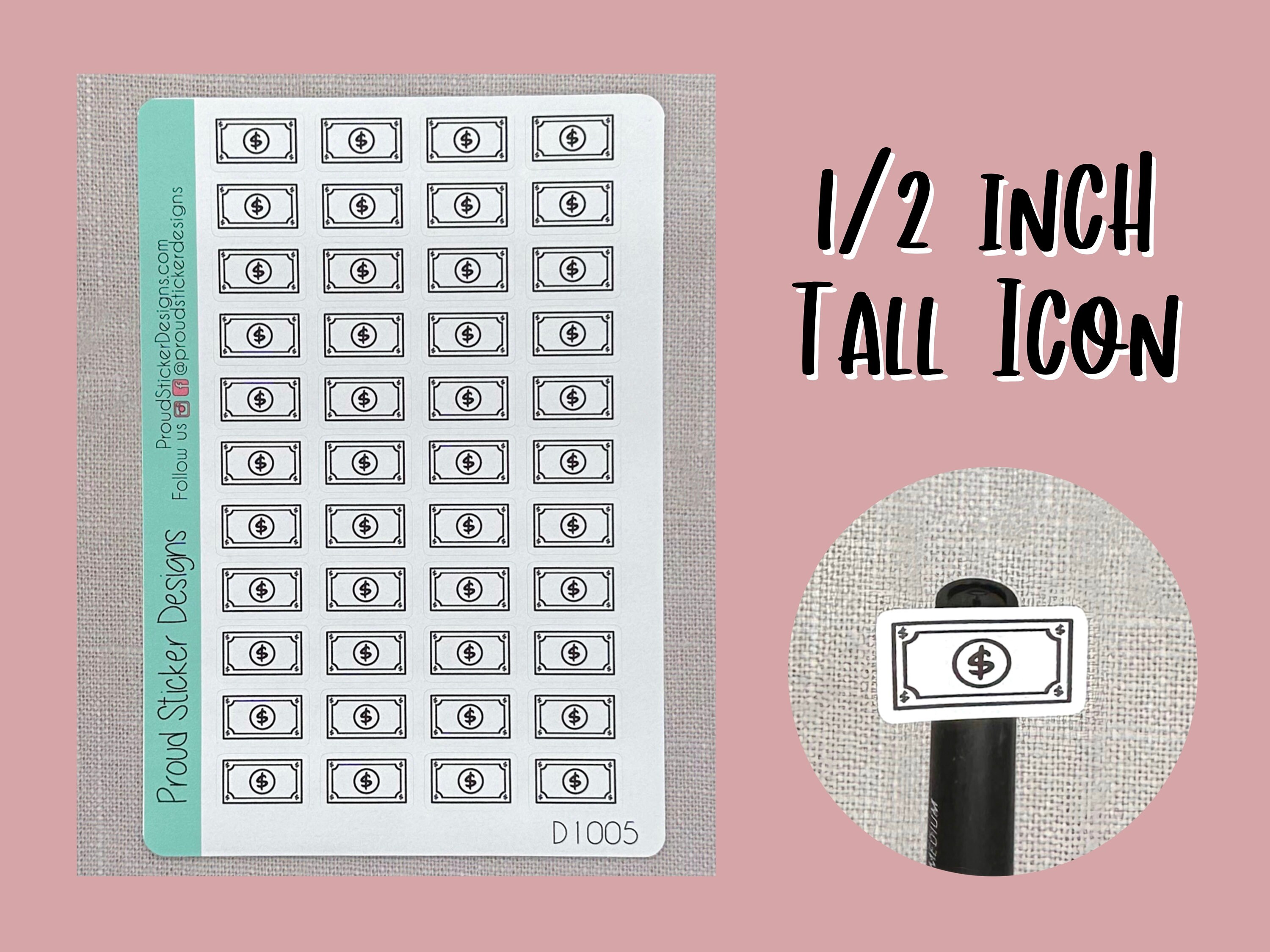 Dollar Bill Icon Stickers - Etsy