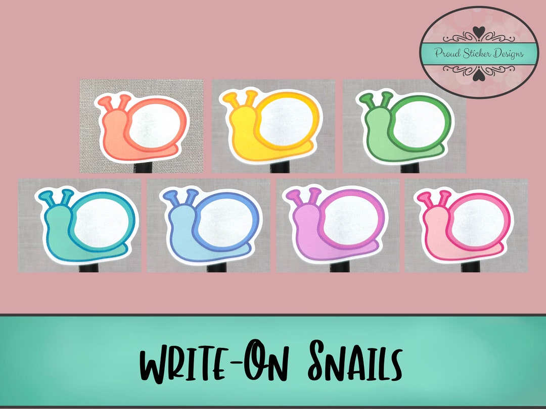 Write-on Rainbow Pastel Snails and Date Covers - Etsy