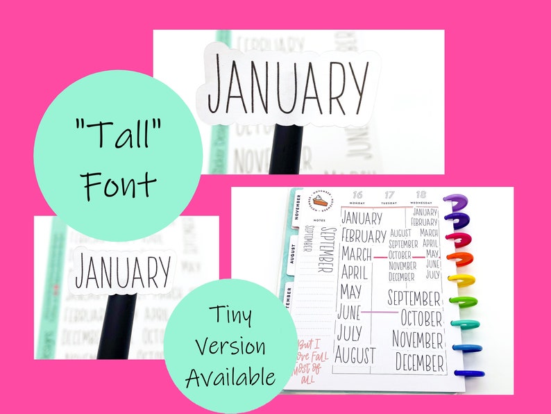 Month Script Stickers - Etsy