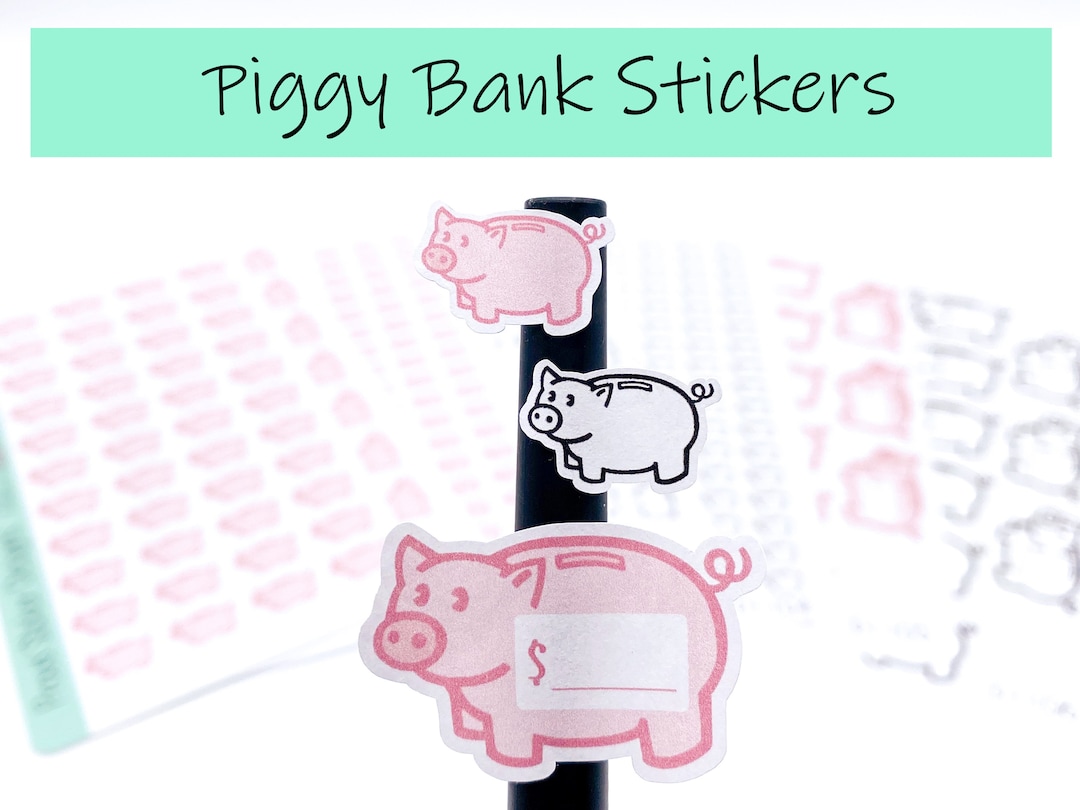 Piggy Bank Stickers - Etsy
