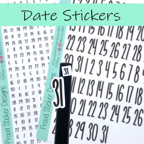 LAYERED COLORFUL Month Stickers Script Printed Header | Etsy