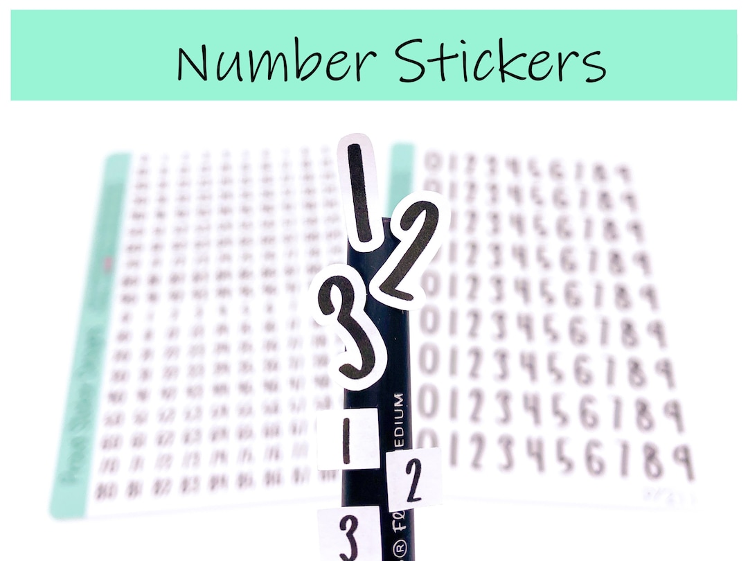Number Stickers - Etsy