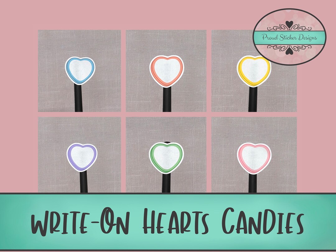 Write-on Valentine's Candy Hearts and Date Covers - Etsy