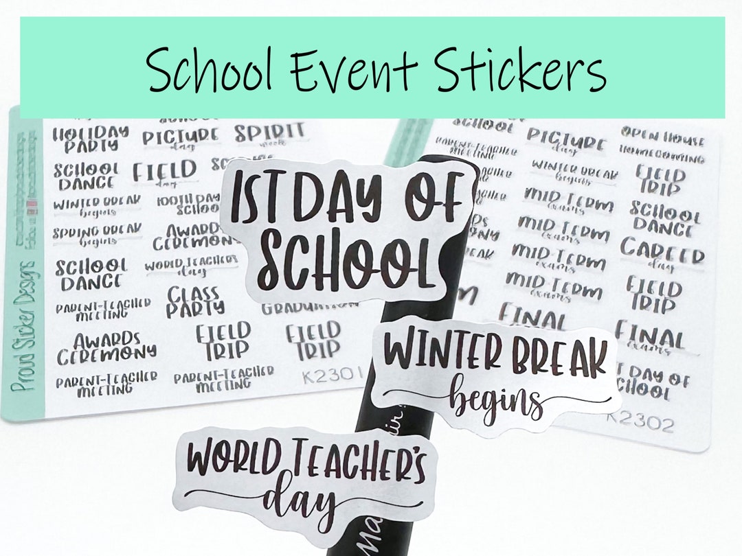 School Event Stickers - Etsy