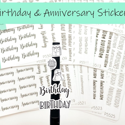 Birthday and Anniversary Stickers - Etsy