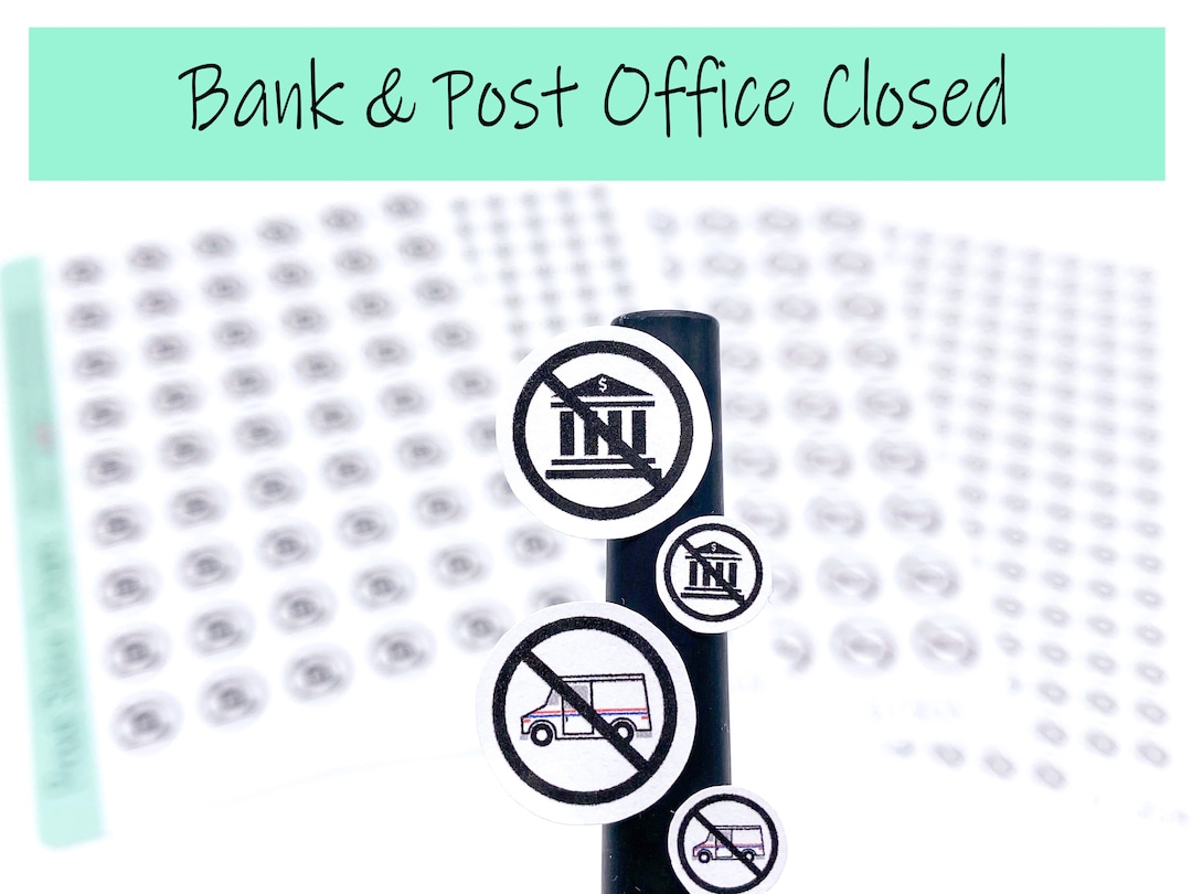Bank & Post Office Closed Stickers - Etsy