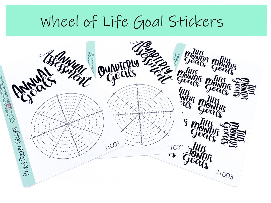 Wheel of Life Goal Planning Stickers - Etsy