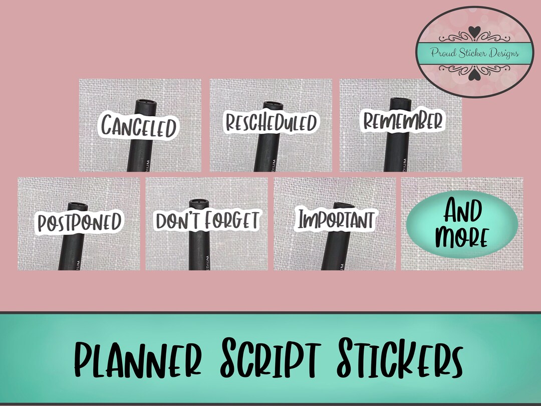 Planner Script Stickers - Etsy