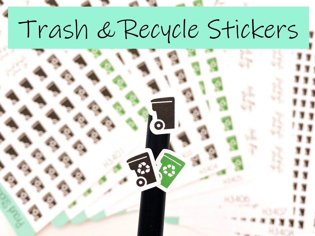 Trash and Recycling Stickers - Etsy