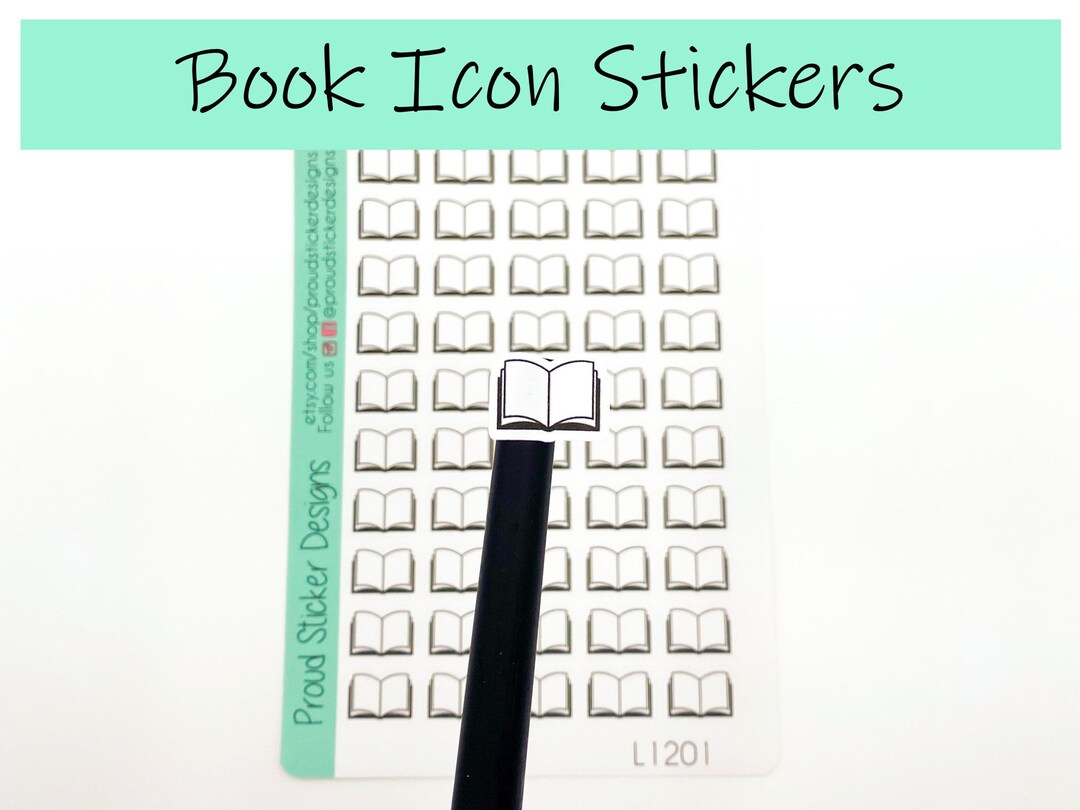 Reading Book Icon Stickers - Etsy