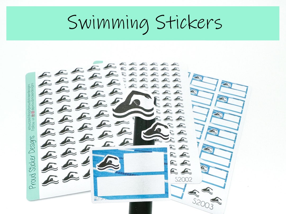 Swimming Stickers - Etsy