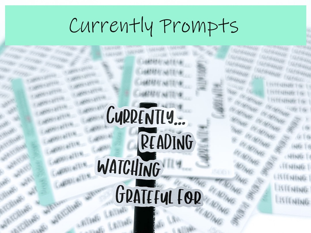 Currently Prompt Journaling Script Stickers - Etsy