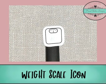 Weight Scale Planner Stickers Black & White W/ Hearts, Scale Planner ...