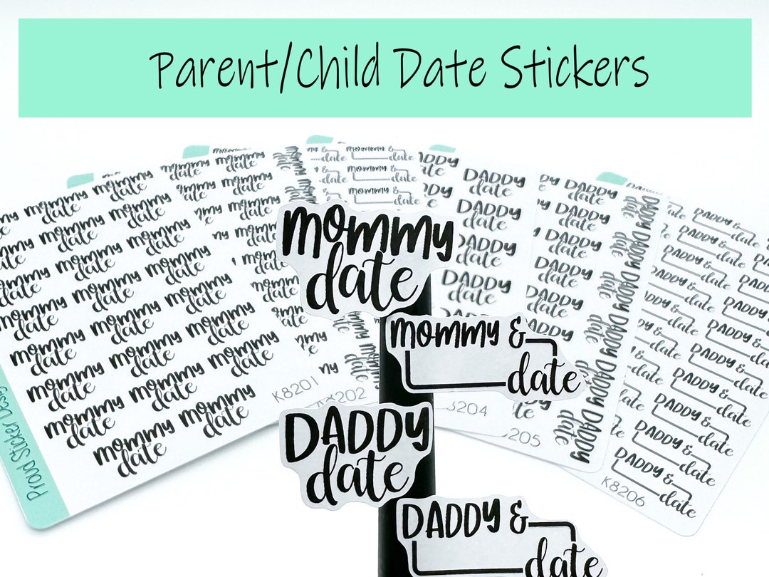 Parent & Child Date Stickers - Etsy