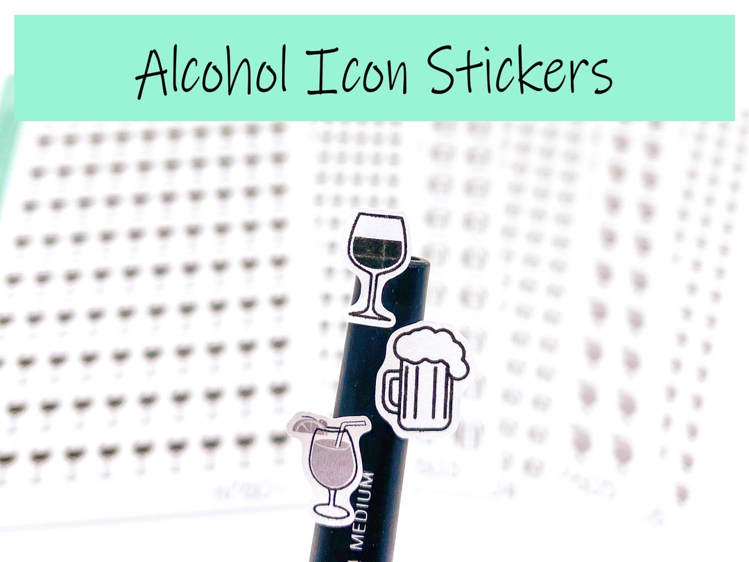 Alcohol Icon Stickers - Etsy