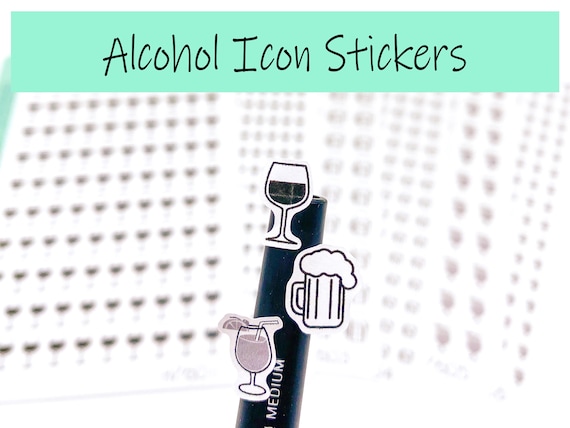 Alcohol Icon Stickers - Etsy