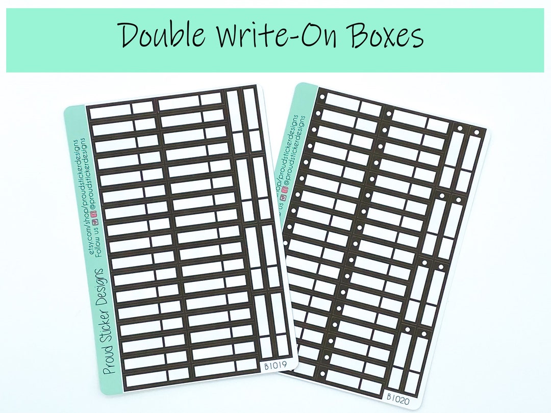 Double Write on Boxes With and Without Check Boxes - Etsy